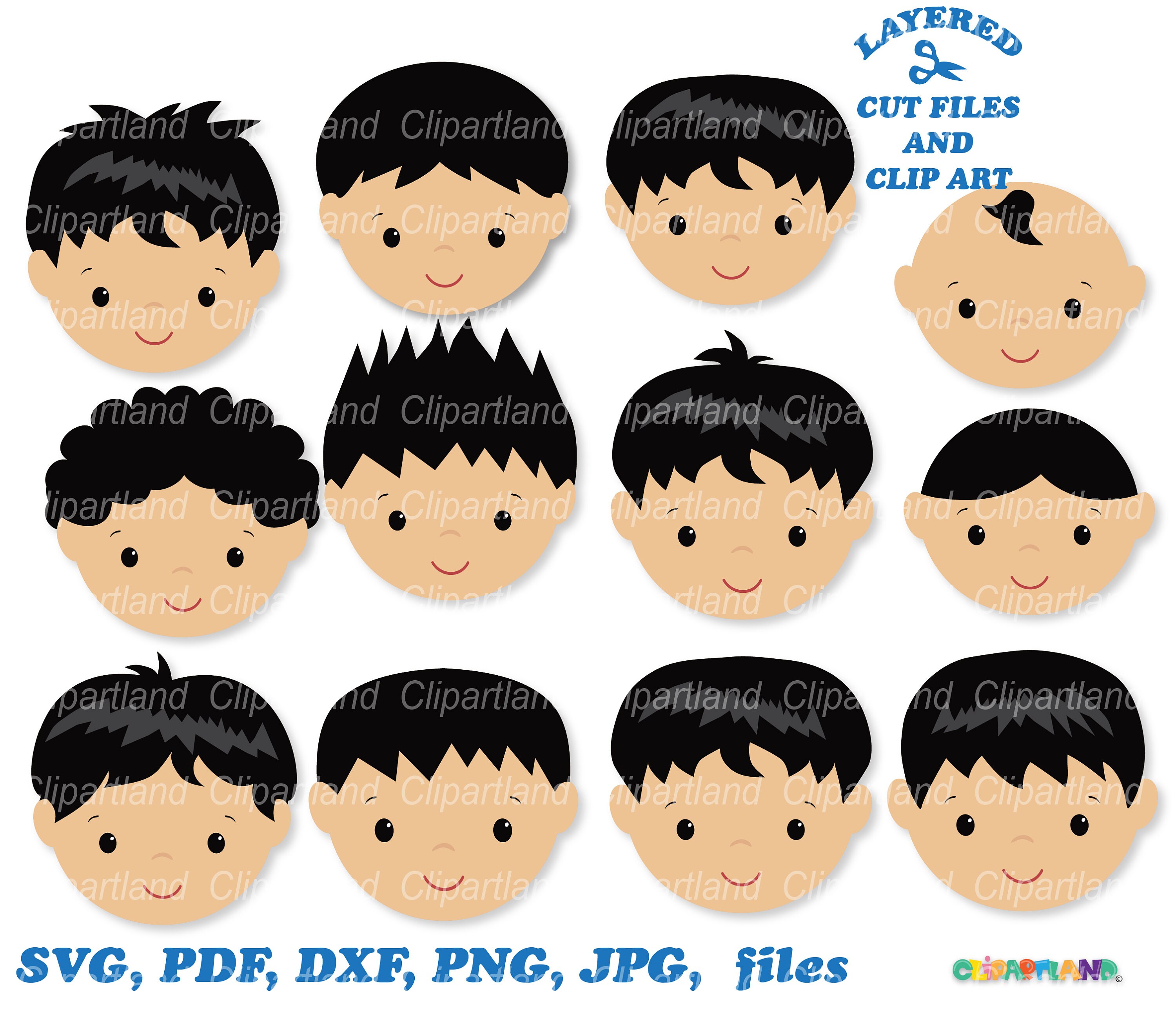 Boy Face Clip Art Black And White