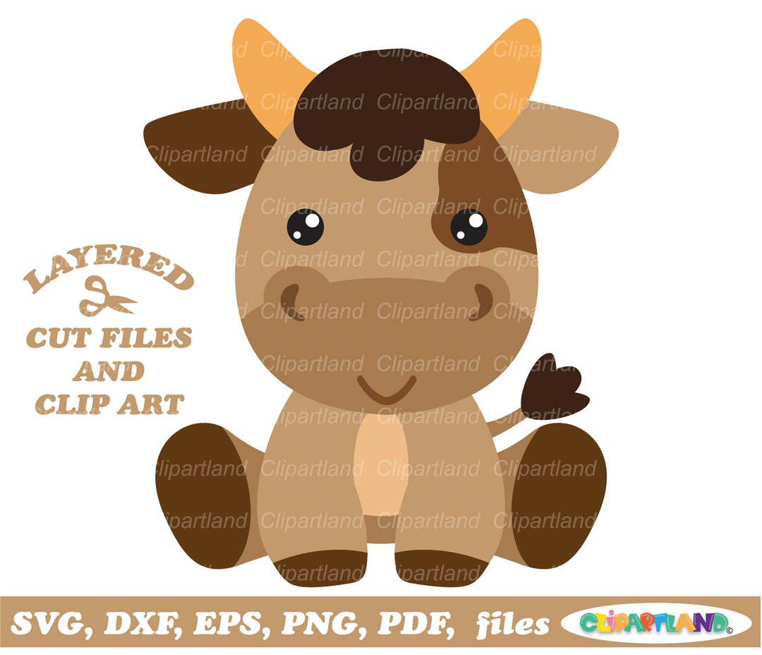 INSTANT Download. Cute Sitting Cow Svg, Dxf Cut Files and Clip Art. F ...