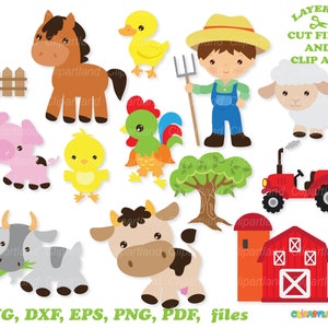 INSTANT Download. Commercial License is Included ! Cute Farm Animals ...