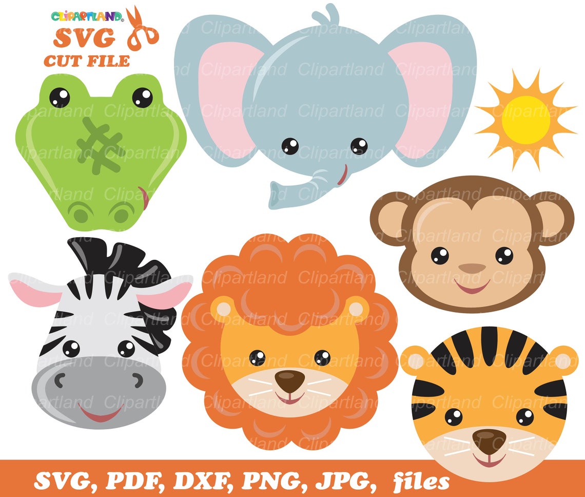 INSTANT Download. Jungle Animal Face Cut Files. Svg Cut Files. - Etsy