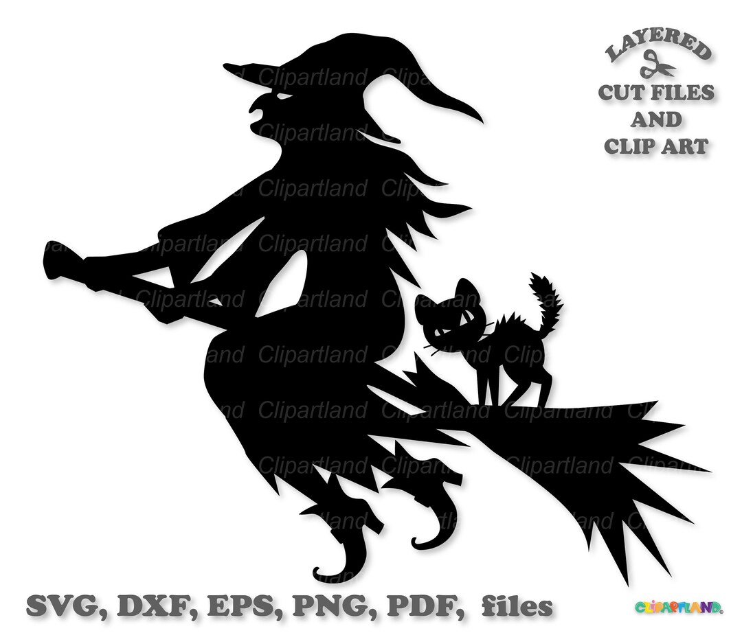 INSTANT Download. Halloween Witch Silhouette Svg Cut File and Clip Art ...