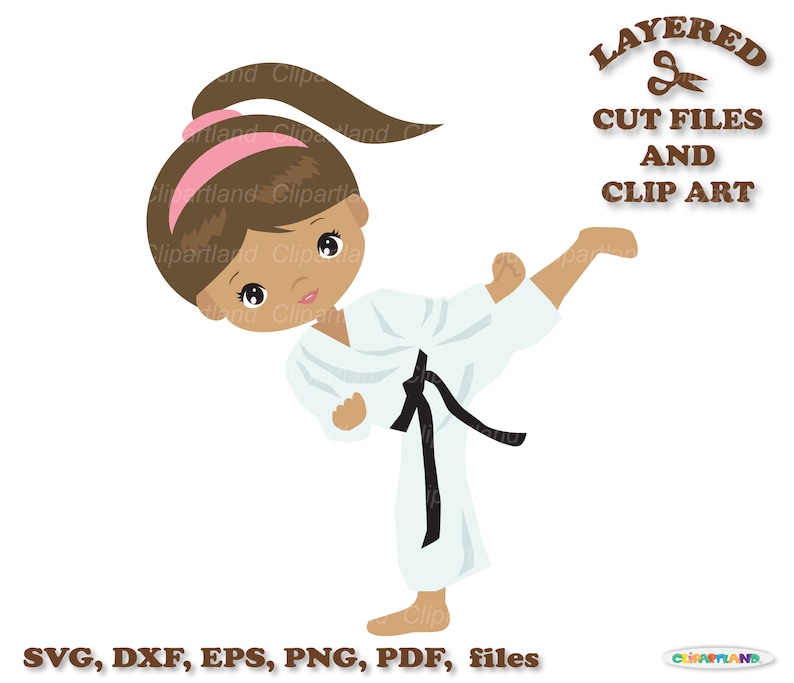 INSTANT Download. Karate Girl Cut Files and Clip Art. - Etsy