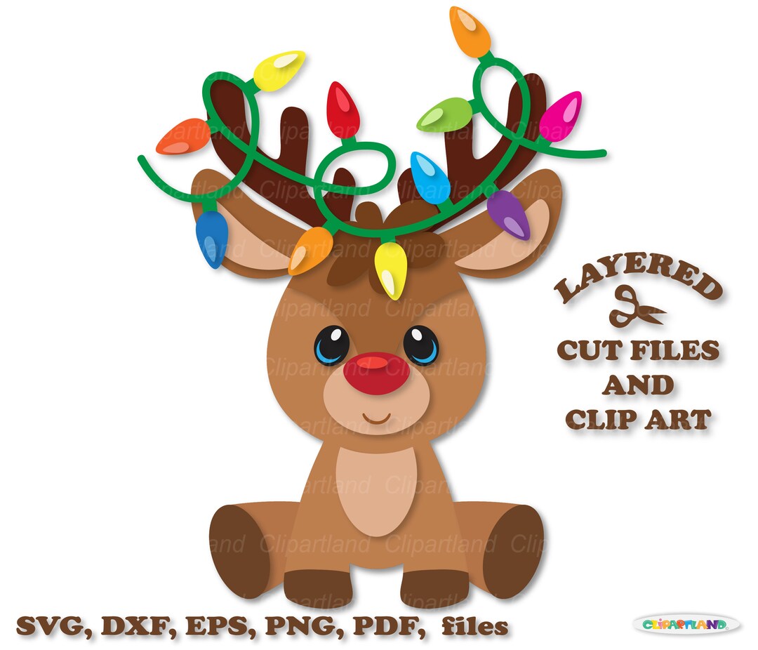 INSTANT Download. Cute Christmas Reindeer Svg Cut Files and Clip Art ...