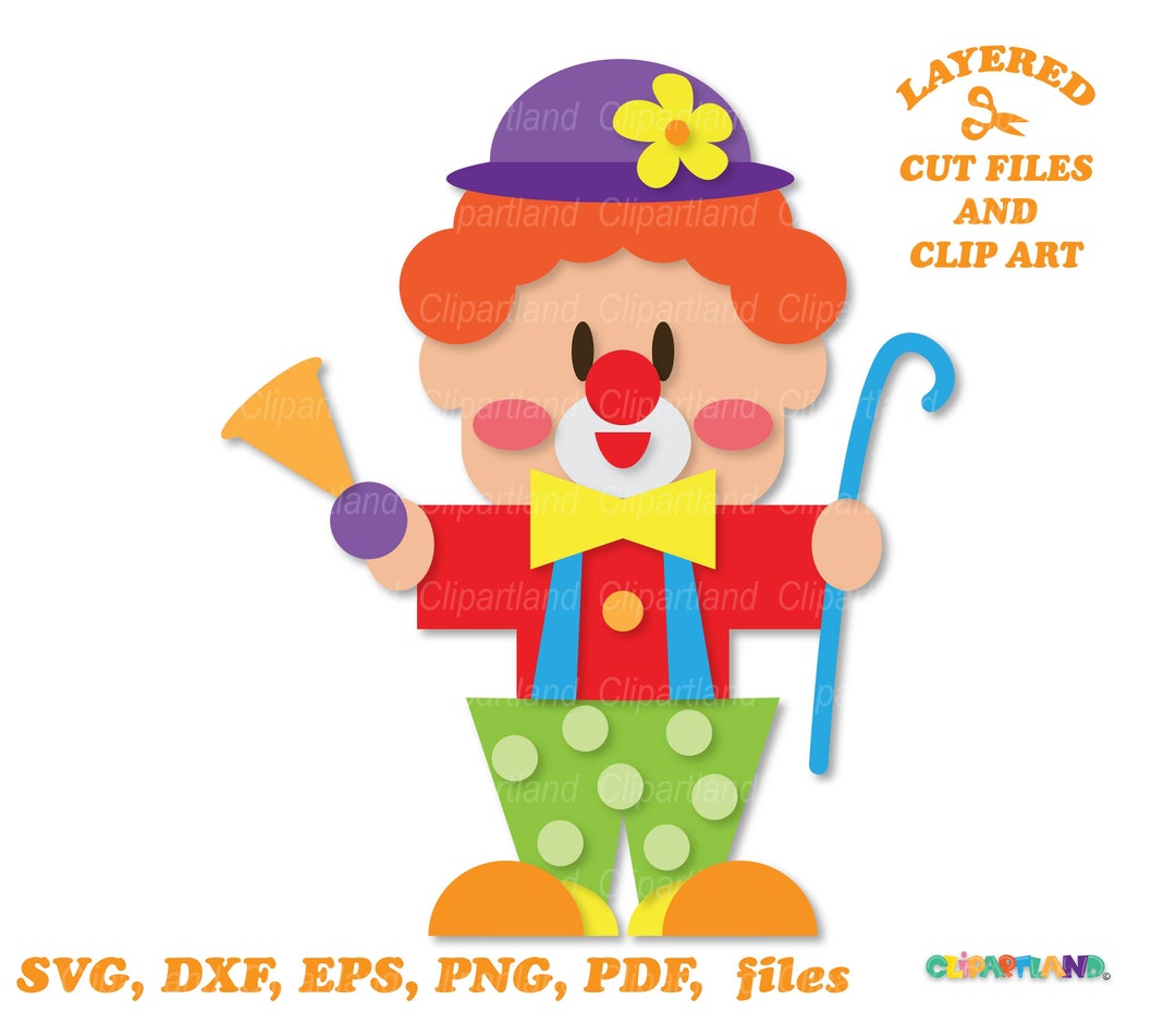 INSTANT Download. Cute Retro Circus Clown Svg Cut File and Clip Art. C ...