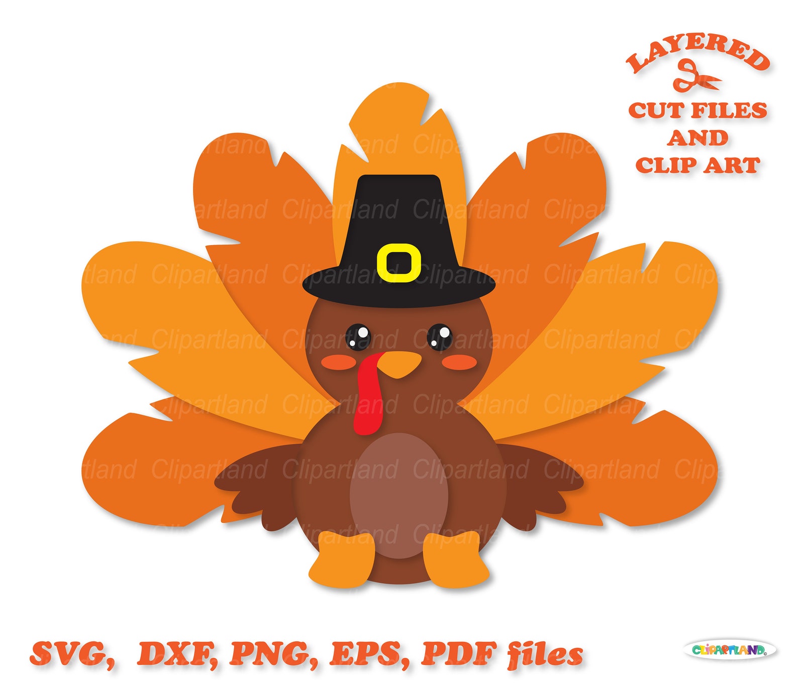 INSTANT Download. Cute Turkey Svg Cut Files and Clip Art. Personal and ...