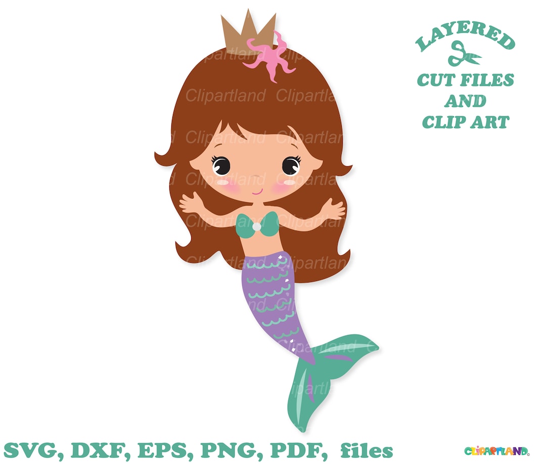 INSTANT Download. Cute Mermaid Girl Svg Cut Files and Clip Art ...