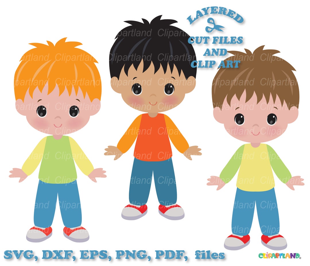INSTANT Download. Cute Little Boy Cut Files and Clip Art. Personal and ...