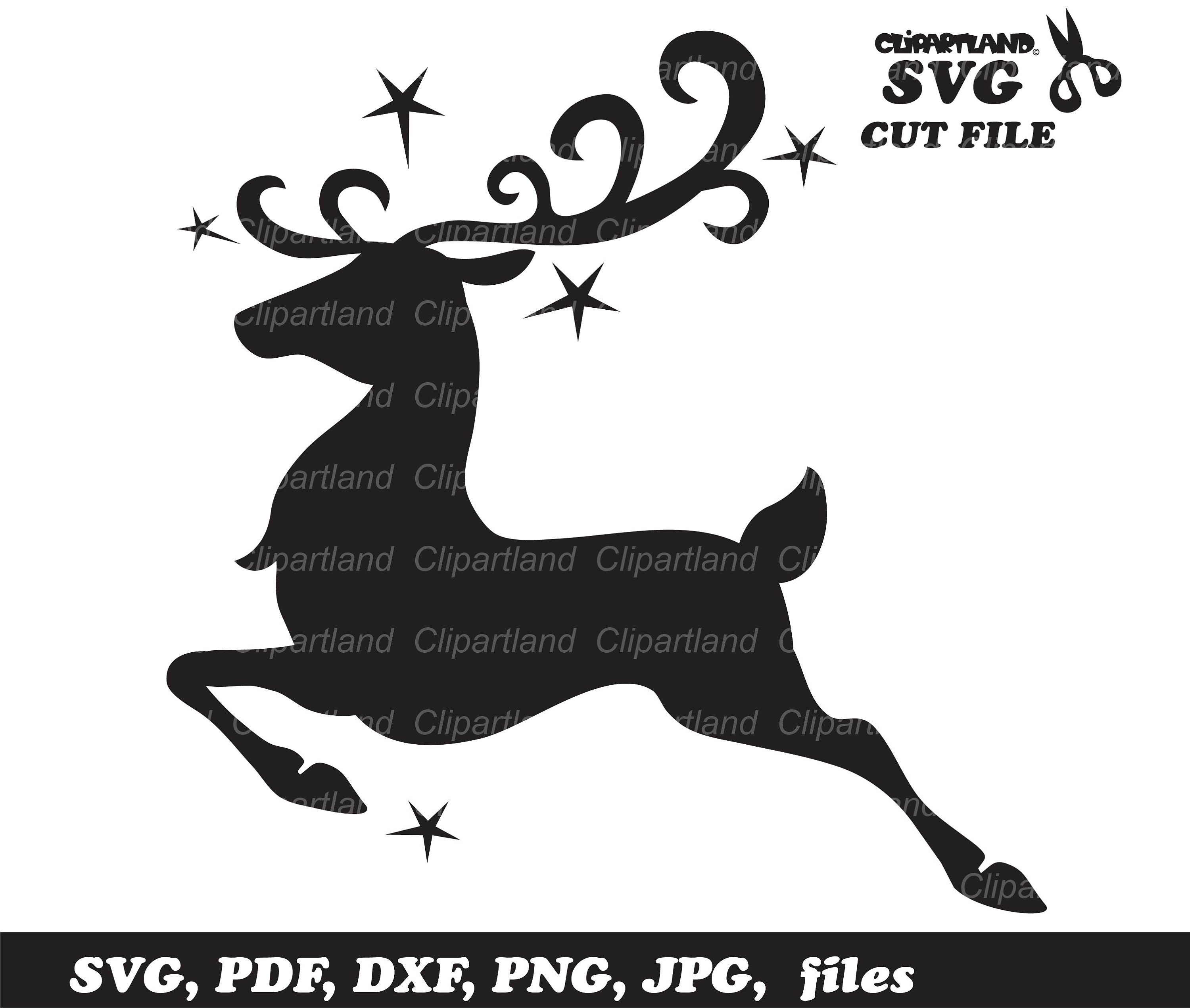 INSTANT Download. Christmas Reindeer Silhouette Svg Cut File | Etsy