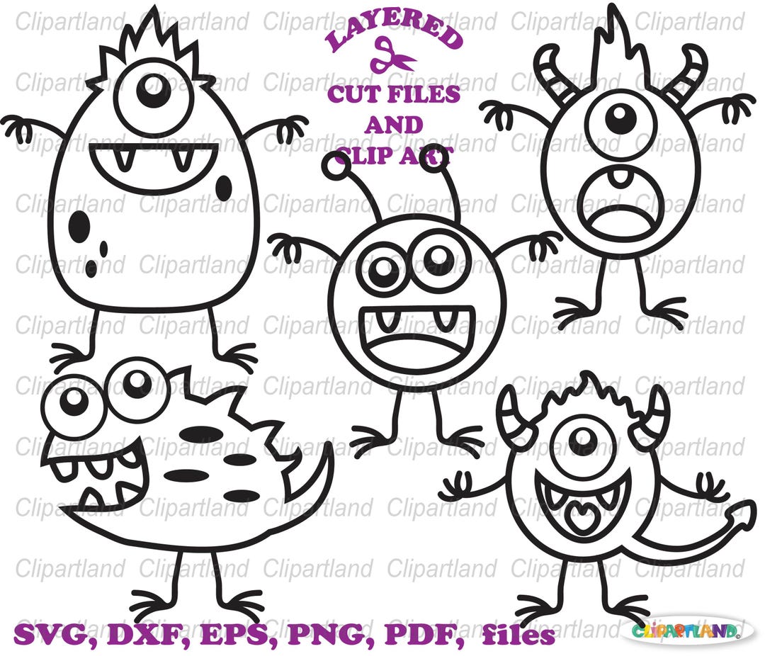 INSTANT Download. Doodle Stick Figure Monsters Bundle Svg Cut Files and ...