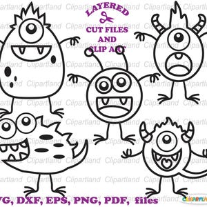 INSTANT Download. Doodle Stick Figure Monsters Bundle Svg Cut Files and ...