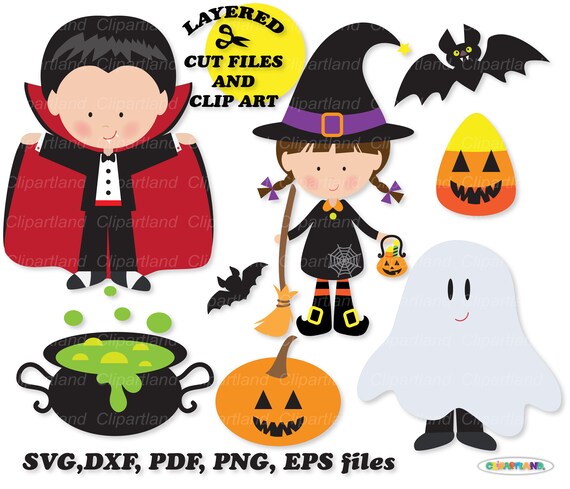 INSTANT Download. Cute Halloween Kids Svg Cut File and Clip - Etsy