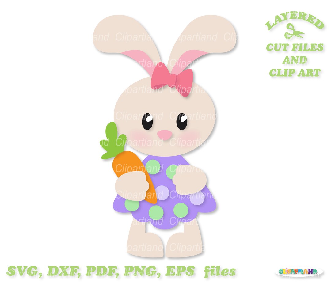 INSTANT Download. Cute Easter Bunny Girl Cut Files and Clip Art ...