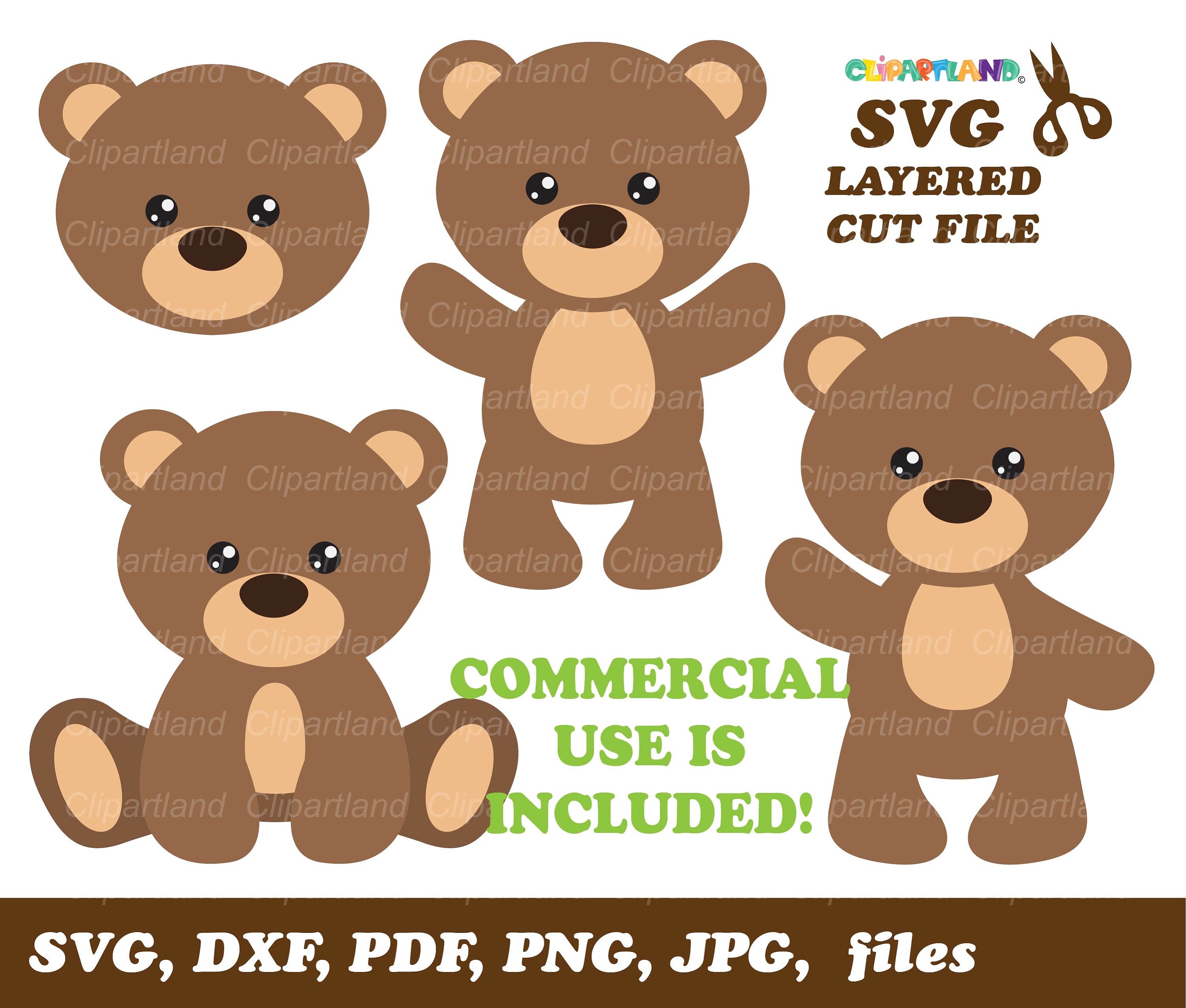 INSTANT Download. Cute Little Bear Svg Cut File and Clip Art. - Etsy ...