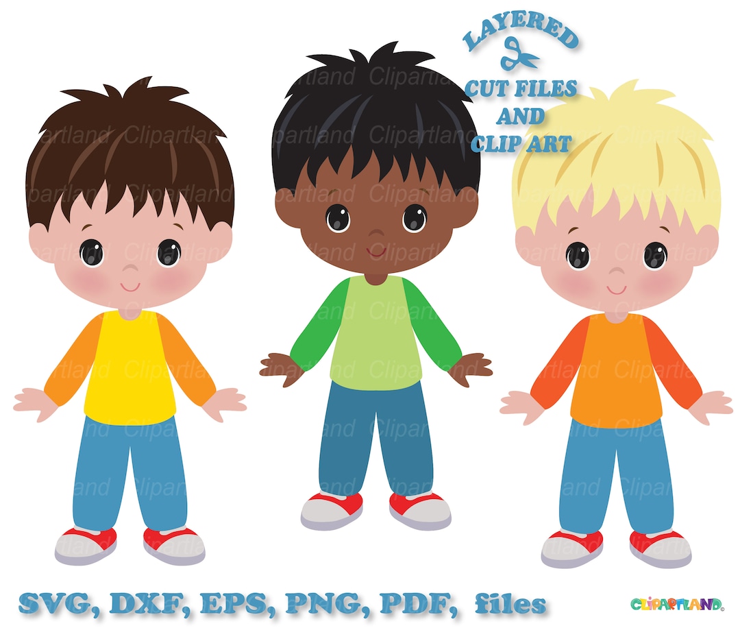 INSTANT Download. Cute Little Boy Cut Files and Clip Art. Personal and ...