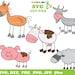 INSTANT Download. Stick Figure Farm Animals Svg Cut Files and Clip Art ...