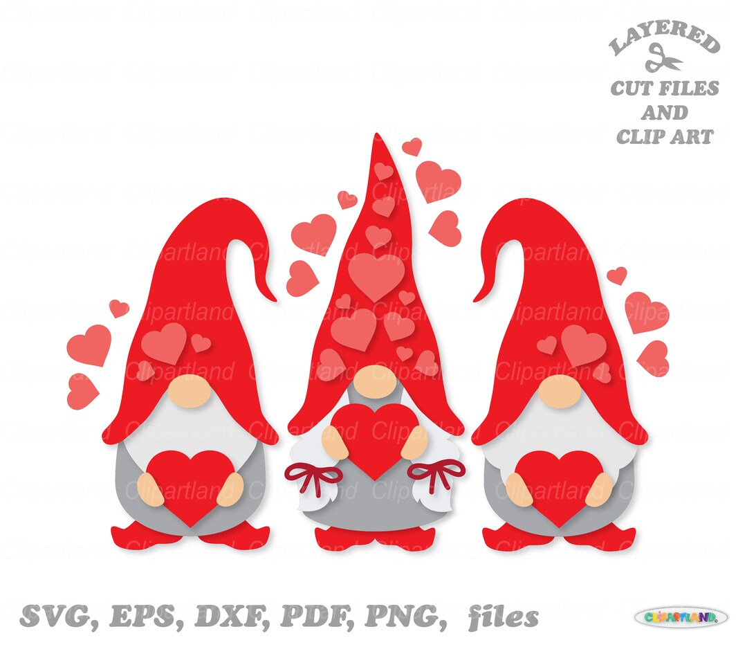INSTANT Download. Cute Valentine Gnomes Svg Cut Files and Clip Art ...