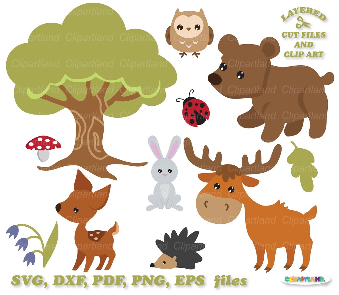 INSTANT Download. Forest Animal Svg Cut File. Forest Friends Clip Art ...