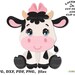 INSTANT Download. Cute Sitting Cow Cut Files and Clip Art. Personal and ...