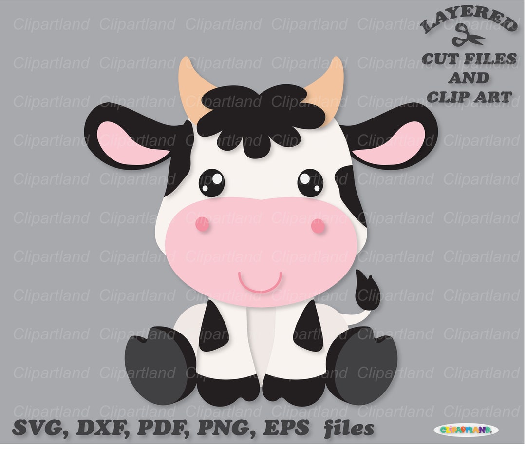 INSTANT Download. Cute Sitting Cow Svg Cut Files and Clip Art. Personal ...