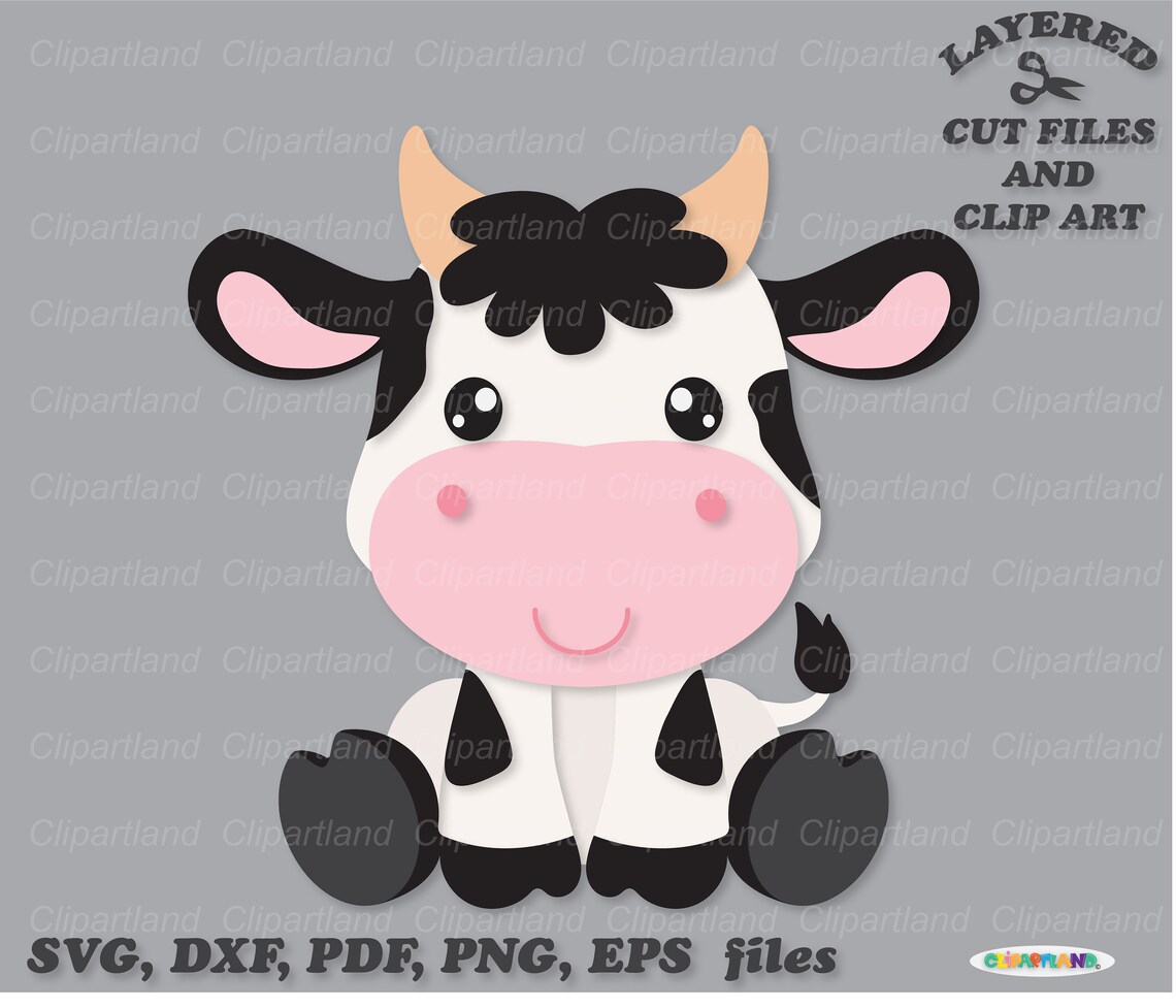 Cute Sitting Cow SVG Cut Files & Clipart (digital Download) - Etsy