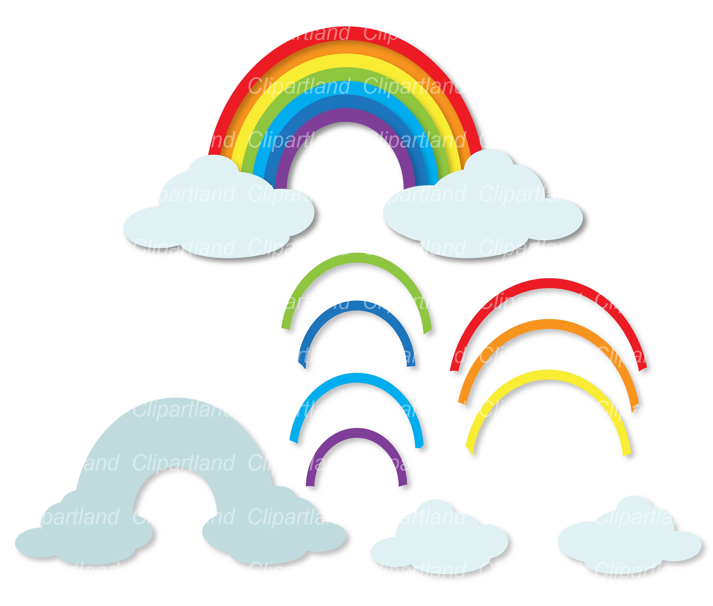 INSTANT Download. Colorful Rainbow Cut Files and Clip Art. R_1 ...