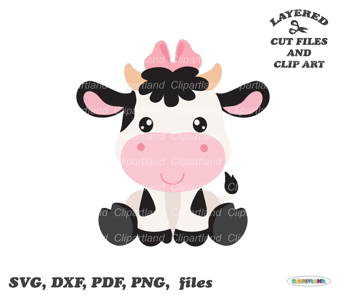 INSTANT Download. Cute Sitting Cow Cut Files and Clip Art. - Etsy