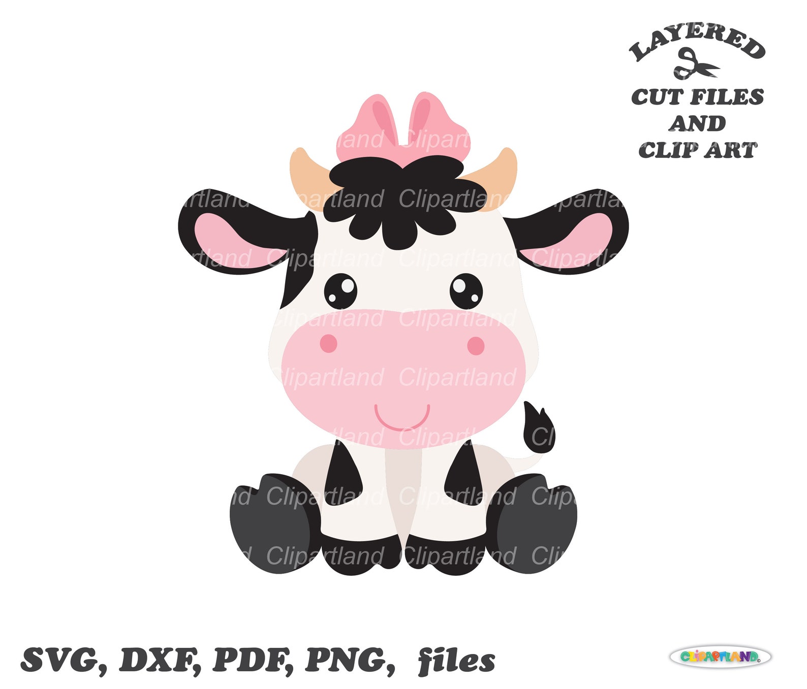 INSTANT Download. Cute Sitting Cow Cut Files and Clip Art. - Etsy
