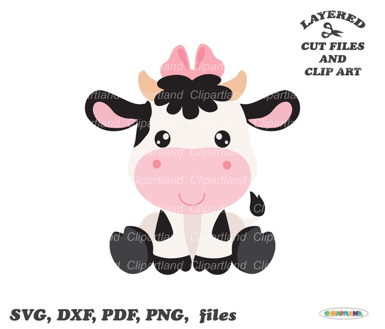 INSTANT Download. Cute Sitting Cow Cut Files and Clip Art. - Etsy