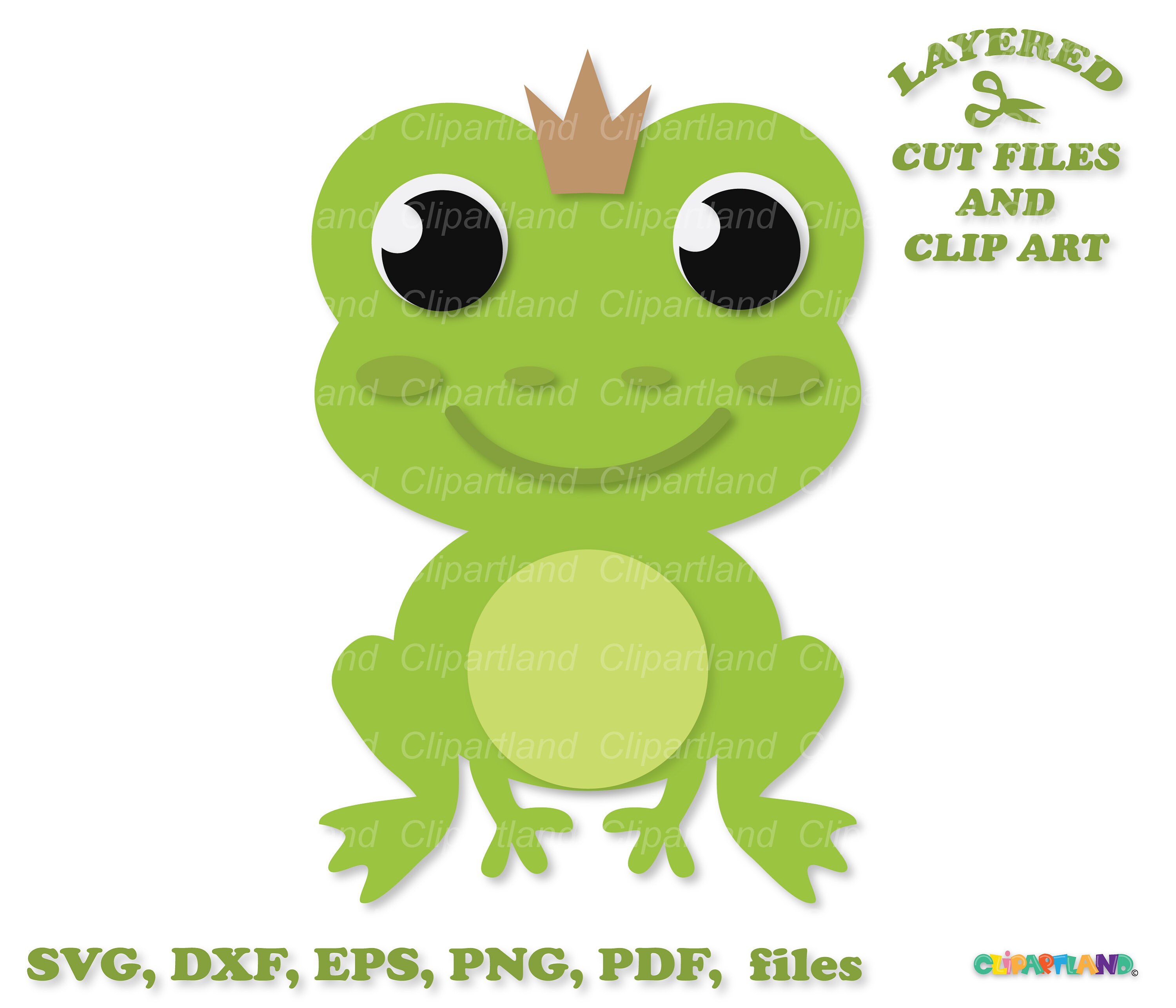 Cute Frog Prince Clipart and Cut File (SVG, PNG, PDF) - Etsy