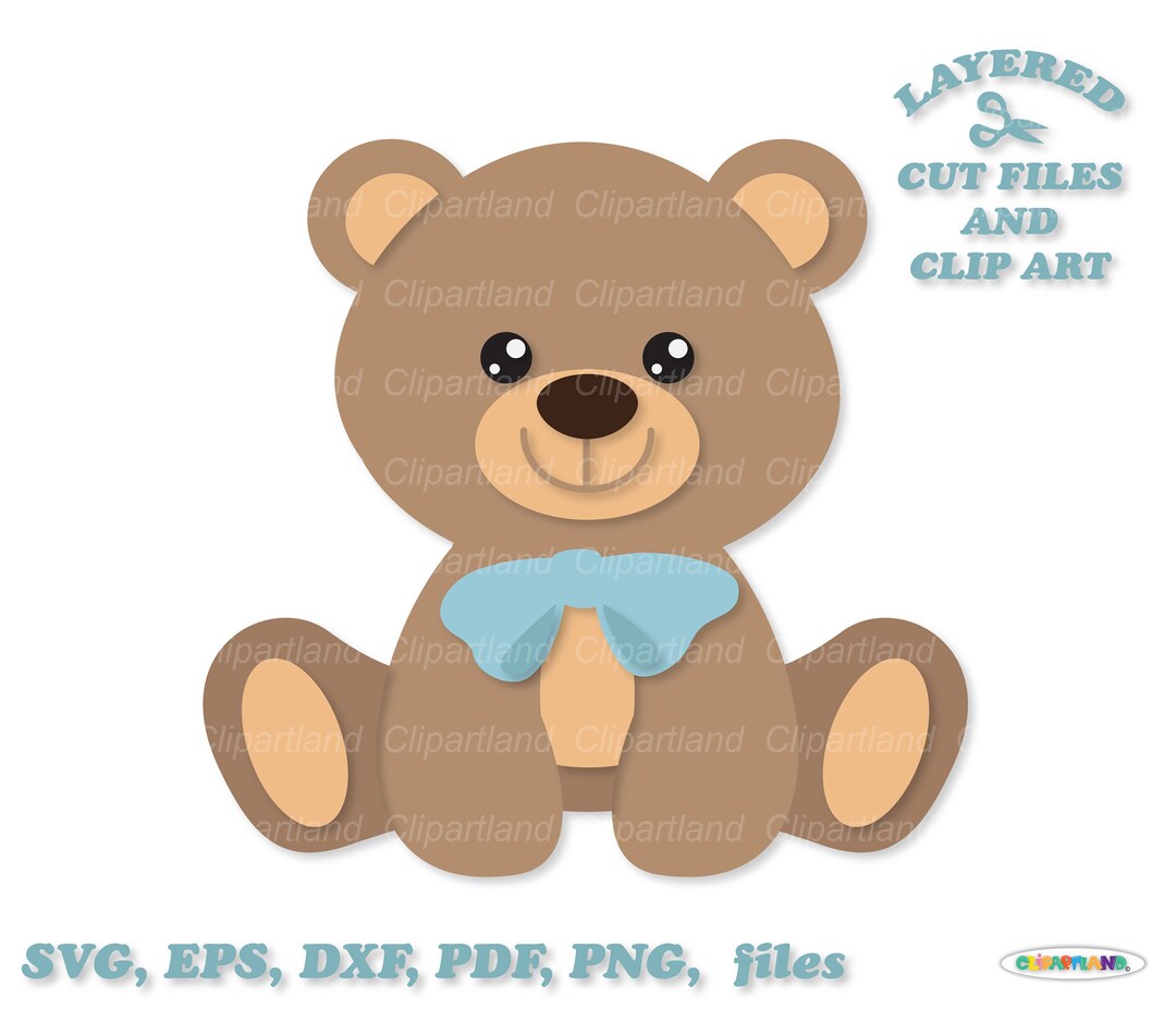 INSTANT Download. Sitting Teddy Bear Boy Cut Files and Clip Art. B_7 ...