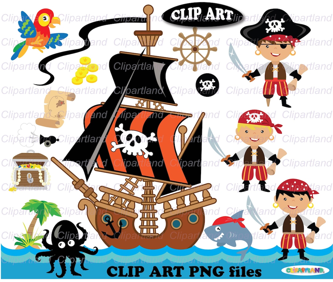 INSTANT DOWNLOAD. Pirates Clip Art Set. P_26. Personal and Commercial ...