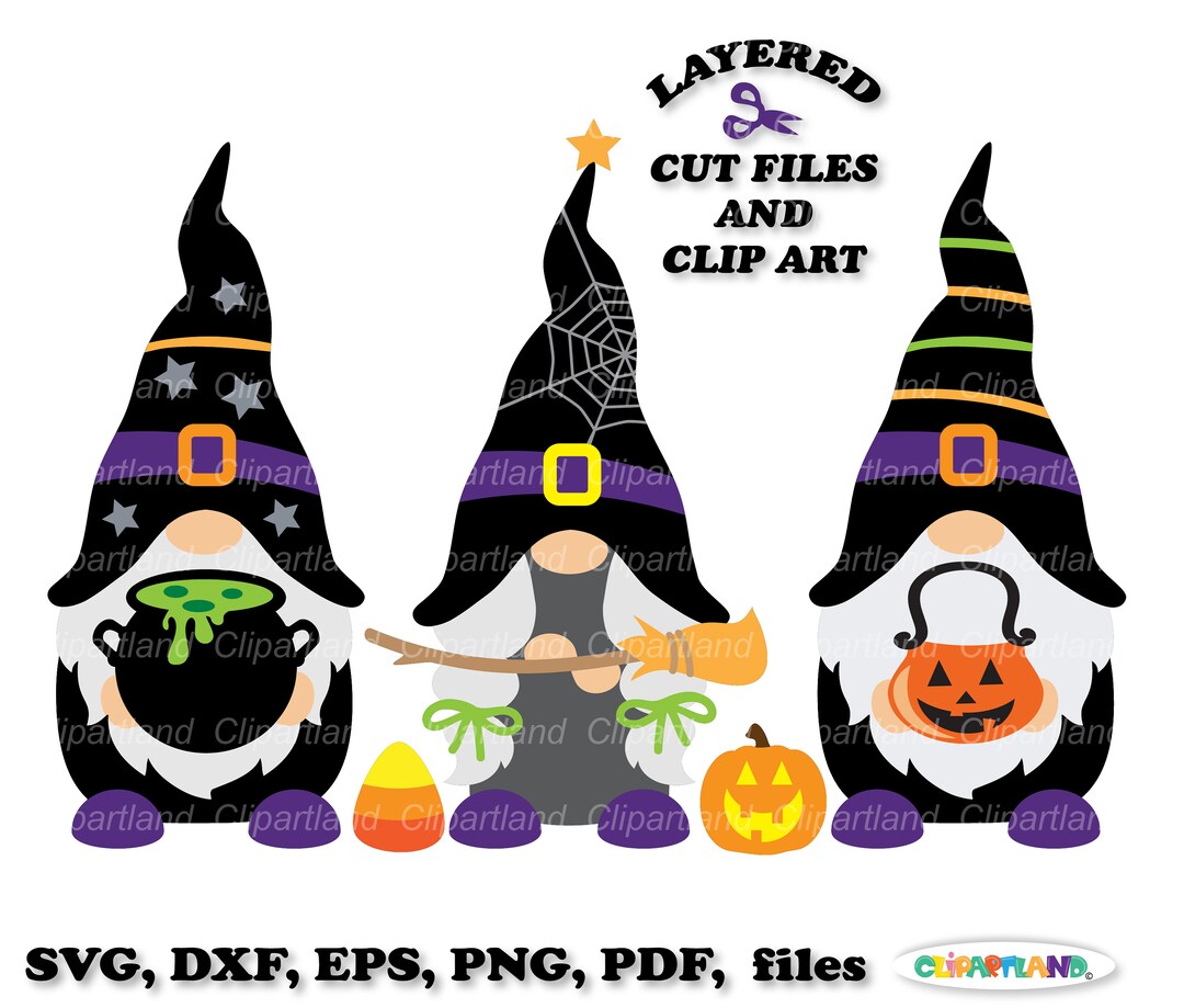 INSTANT Download. Cute Halloween Gnomes Svg Cut File and Clip Art ...