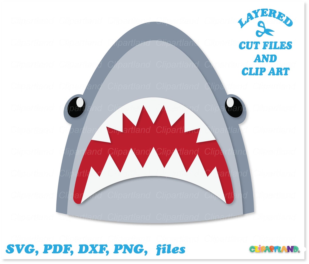 INSTANT Download. Shark Face in Water Cut File and Clip Art. Personal ...