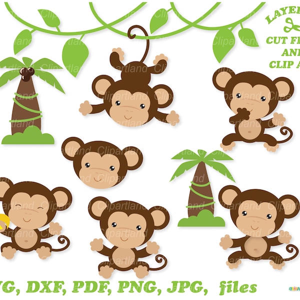 Monkey Clip Art - Etsy