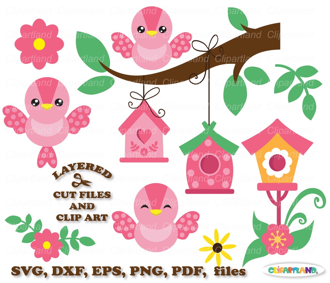 INSTANT Download. Cute Little Pink Bird Svg Cut File and Clip Art ...