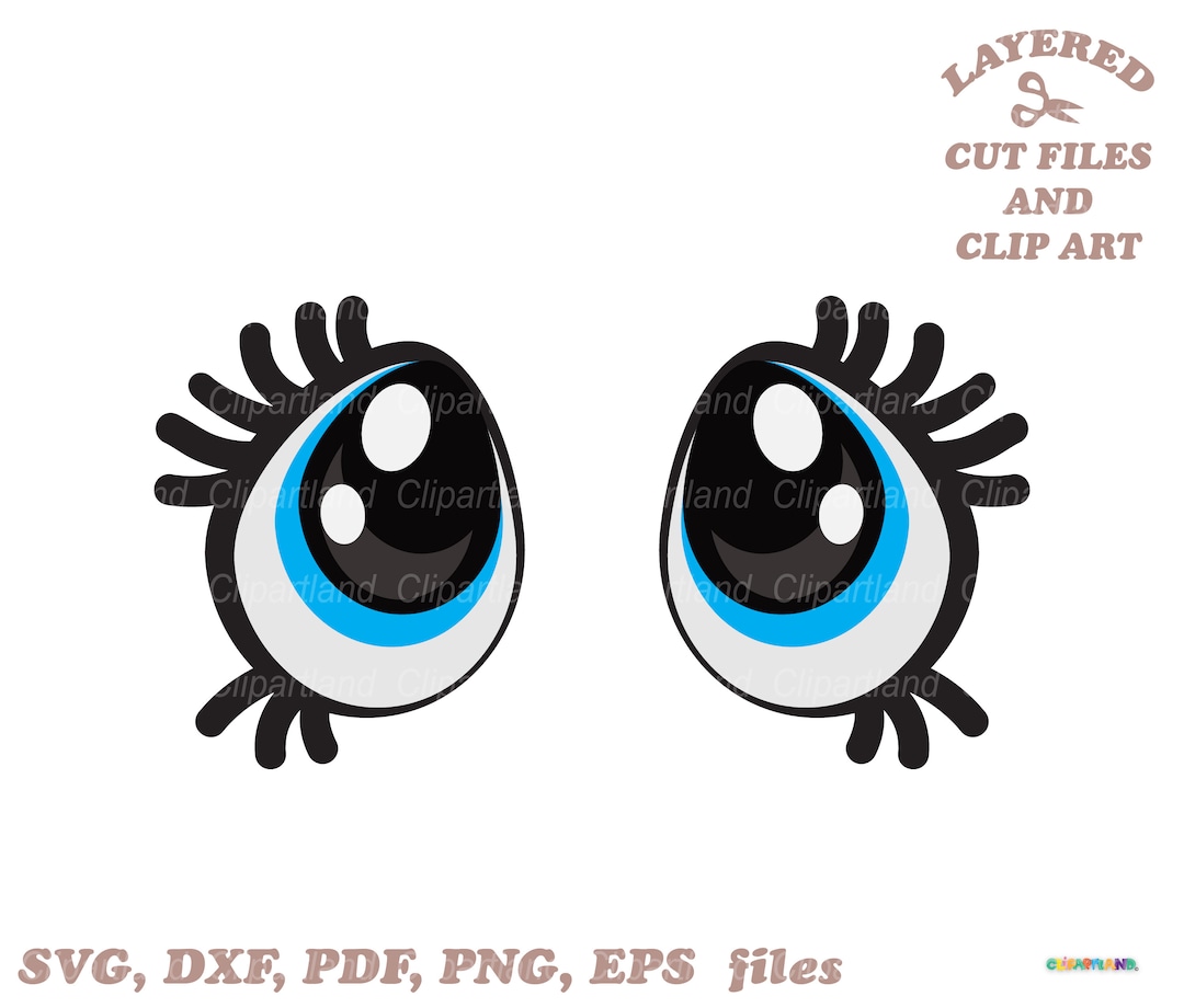 Cute Cartoon Eyes SVG Cut File, Clip Art (commercial License) - Etsy