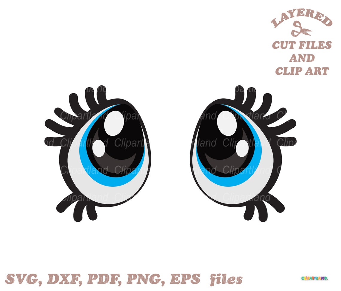 Cute Cartoon Eyes SVG Cut File, Clip Art (commercial License) - Etsy