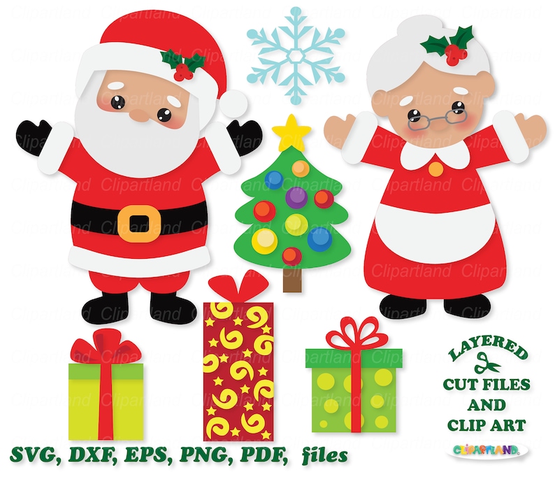 INSTANT Download. Cute Christmas Mr. and Mrs. Claus Svg Cut Files and ...