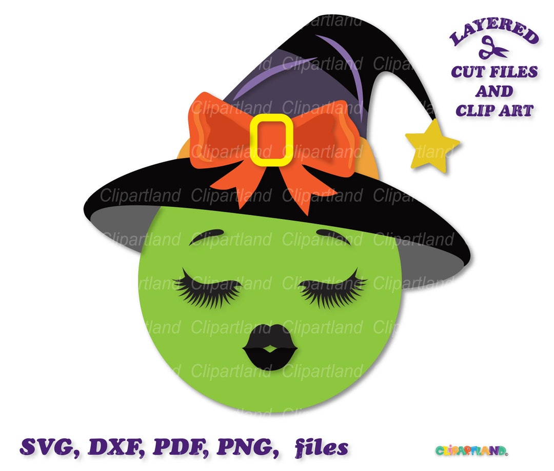 INSTANT Download. Cute Halloween Witch Emoji Svg, Dxf Cut Files and ...