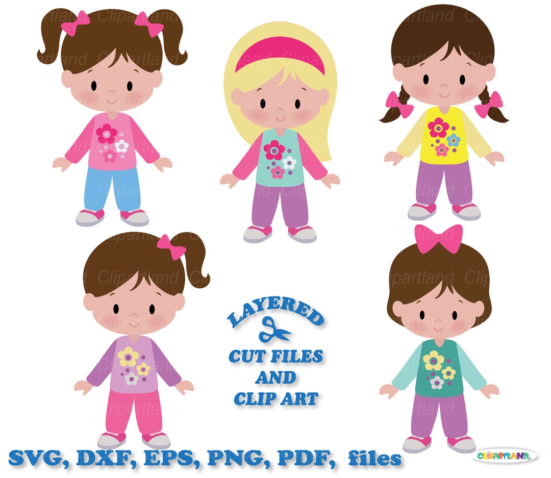 INSTANT Download. Cute Little Girl Svg Cut File and Clip Art ...