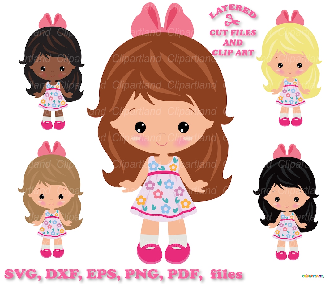 INSTANT Download. Cute Little Girl Svg Cut File for Cricut, Silhouette ...