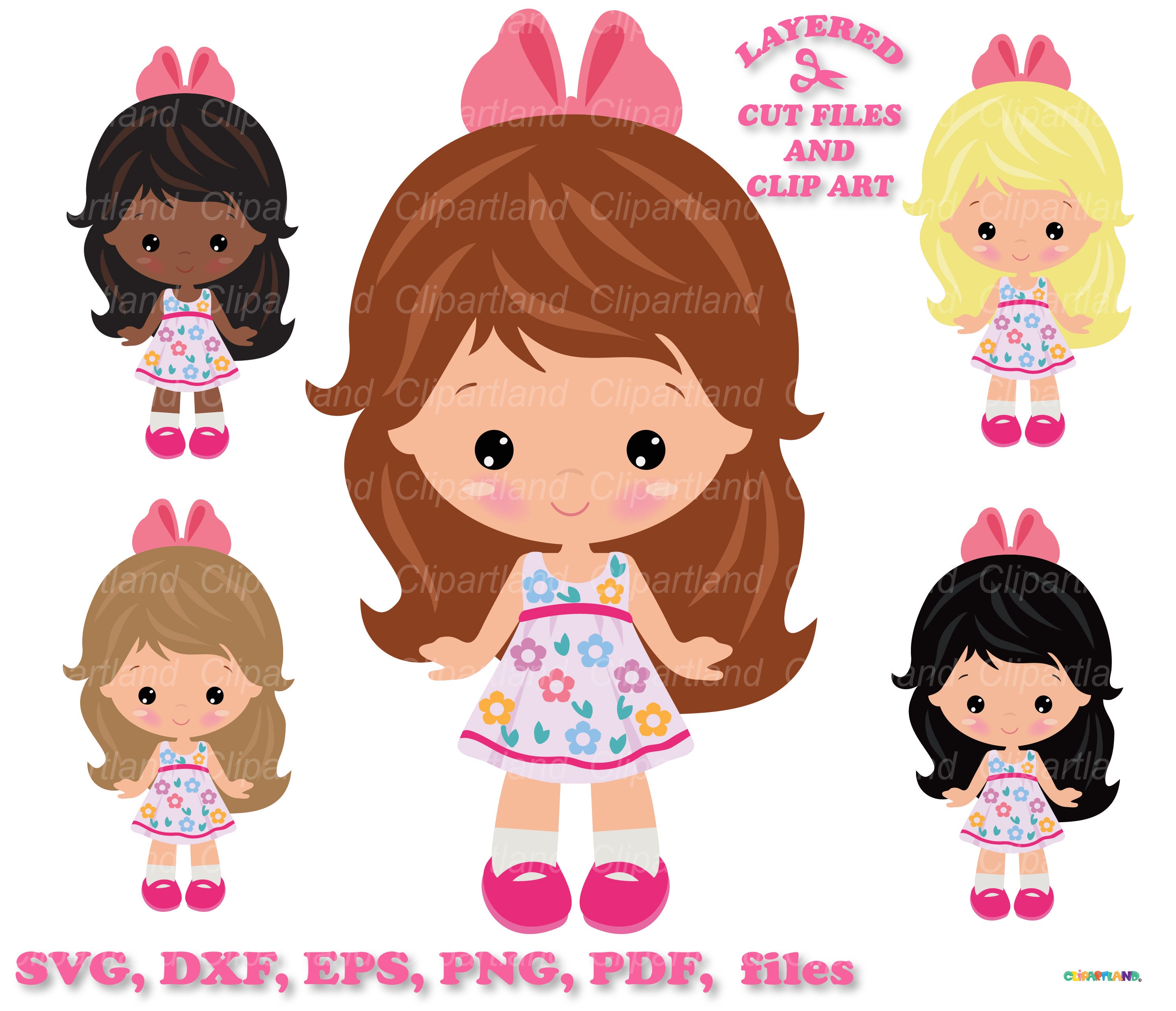 INSTANT Download. Cute Little Girl Svg Cut File for Cricut, Silhouette ...