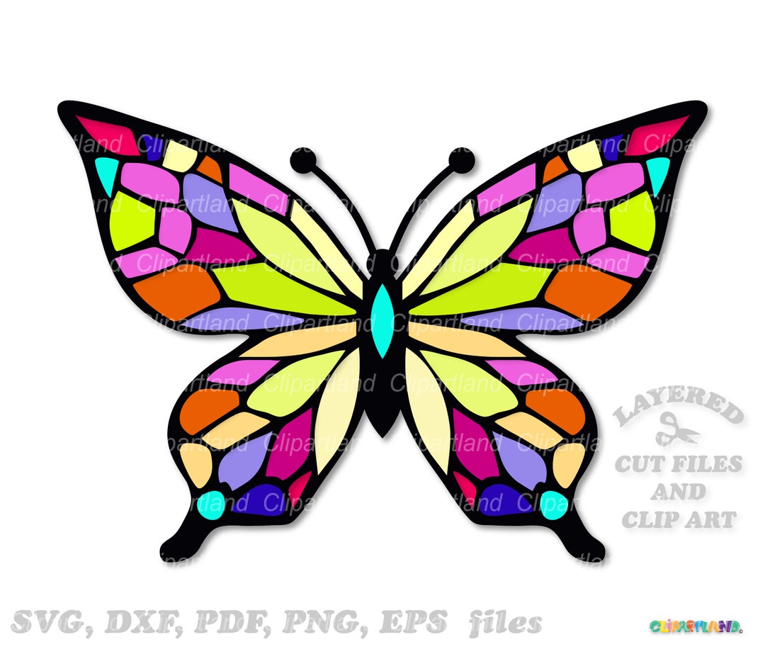 INSTANT Download. Colorful Butterfly Cut Files and Clip Art. Commercial ...