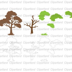 INSTANT Download. Green Forest Tree Svg, Dxf Cut Files and Clip Art. T ...