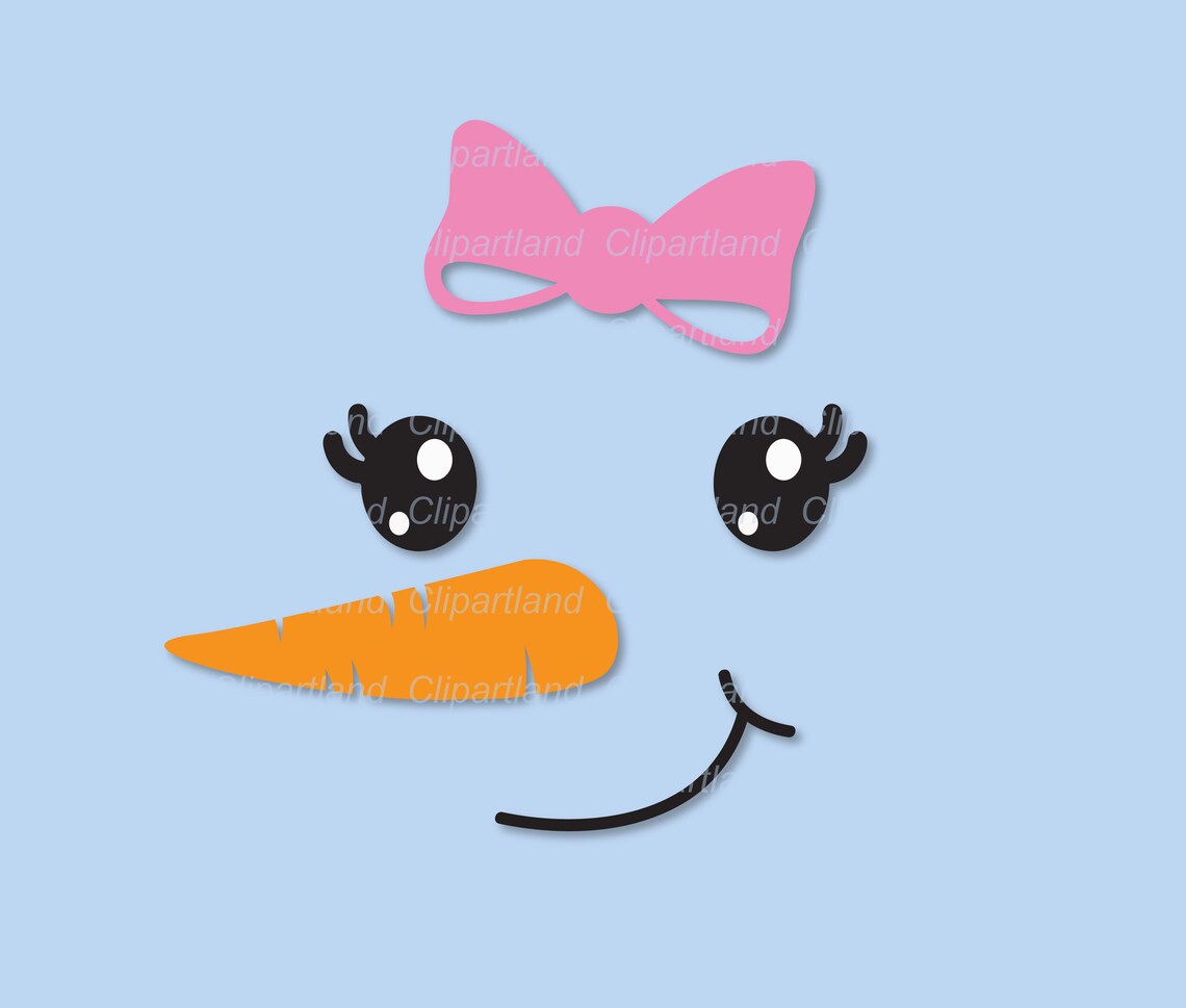 INSTANT Download. Christmas Snowman Girl Face Cut File Svg. - Etsy