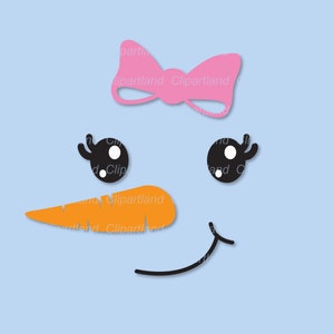 INSTANT Download. Christmas Snowman Girl Face Cut File Svg. Chsgf_1 ...