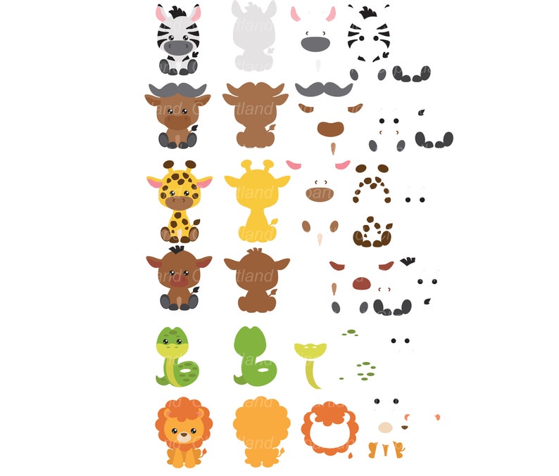 INSTANT Download. Cute Sitting Baby Animals Svg Cut File and - Etsy