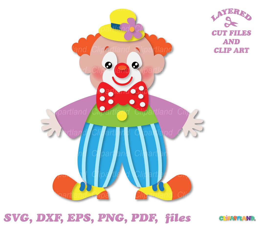 INSTANT Download. Cute Circus Clown Svg, Dxf Cut Files and Clip Art. C ...