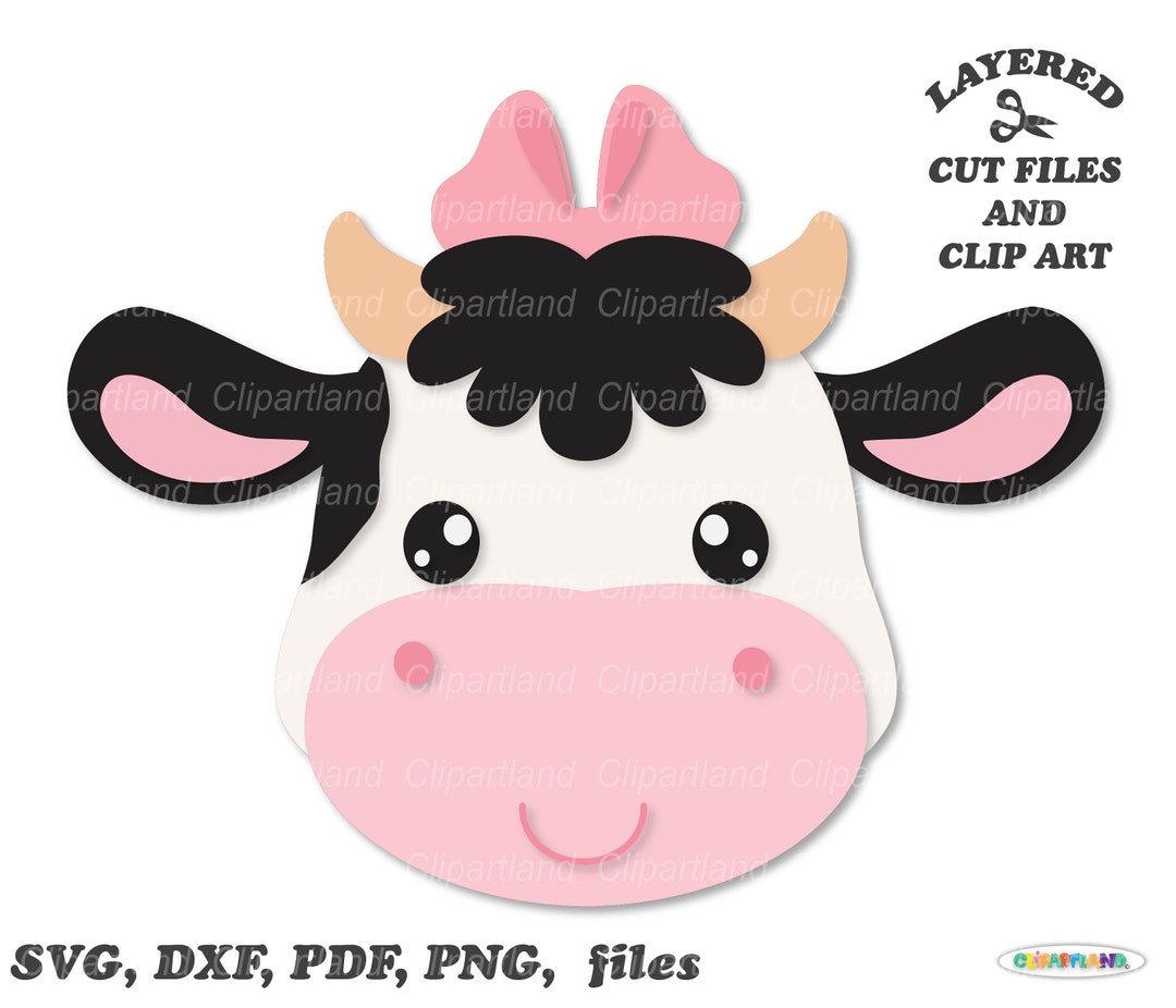 Cute Cow Face Clipart, SVG Cut File (commercial License) - Etsy