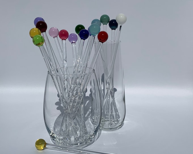 Handblown Glass Stir Sticks Customizable by Oceanbeachglass - Etsy